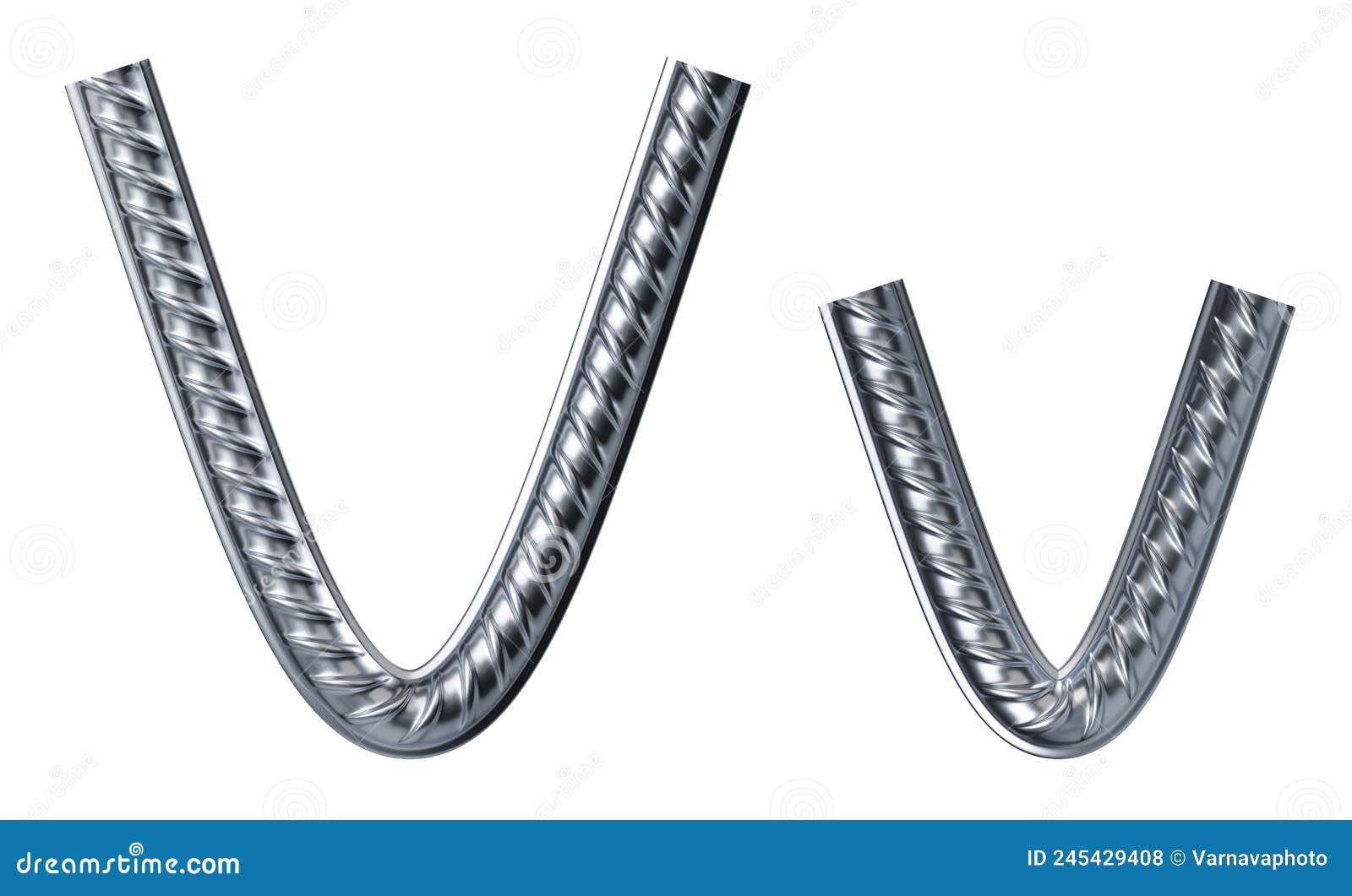 Letter V. Font from Construction Rebar Stock Illustration ...