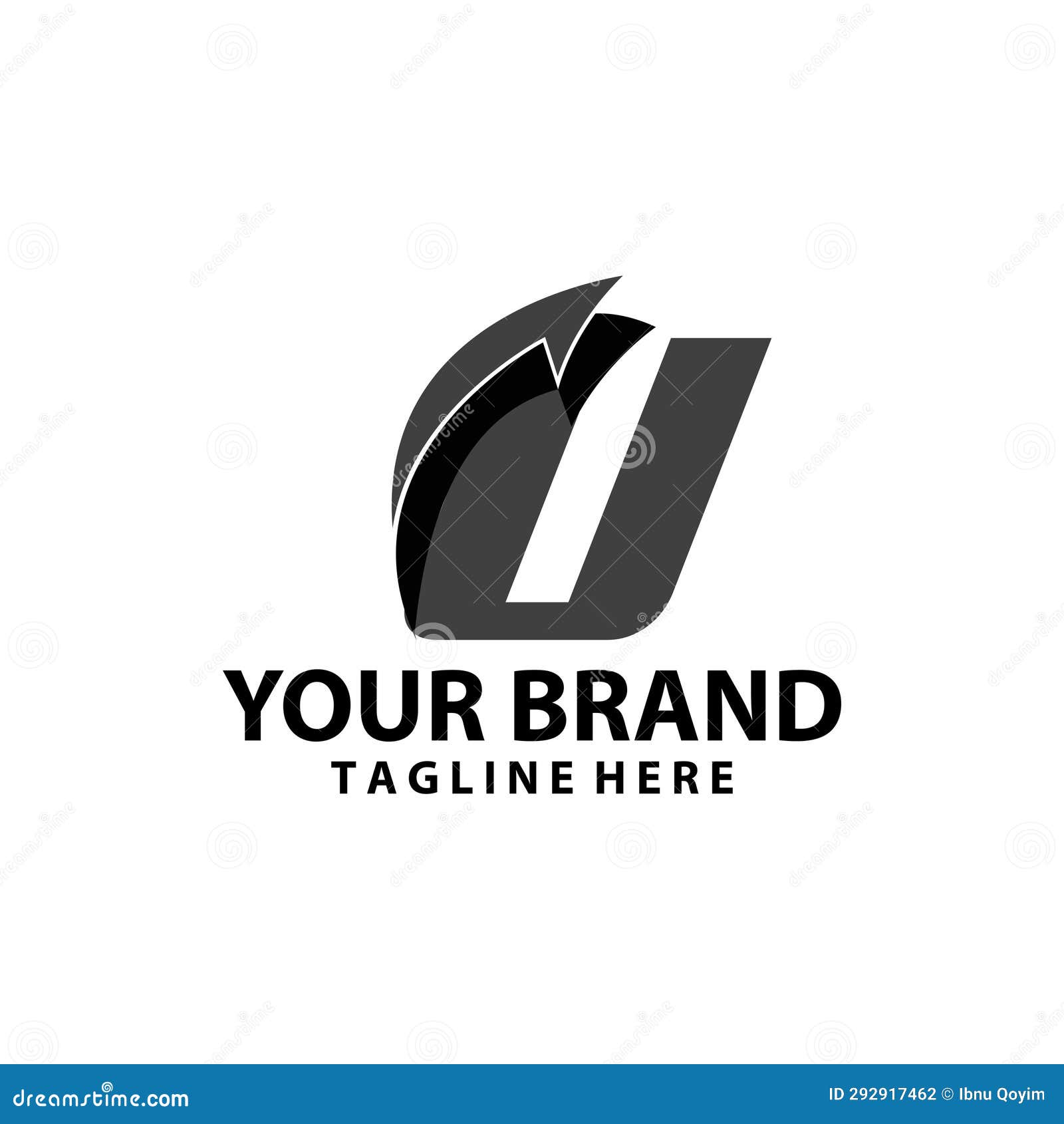 Letter V Font Monogram Arrow Shadow Logo Design Vector Stock Vector ...