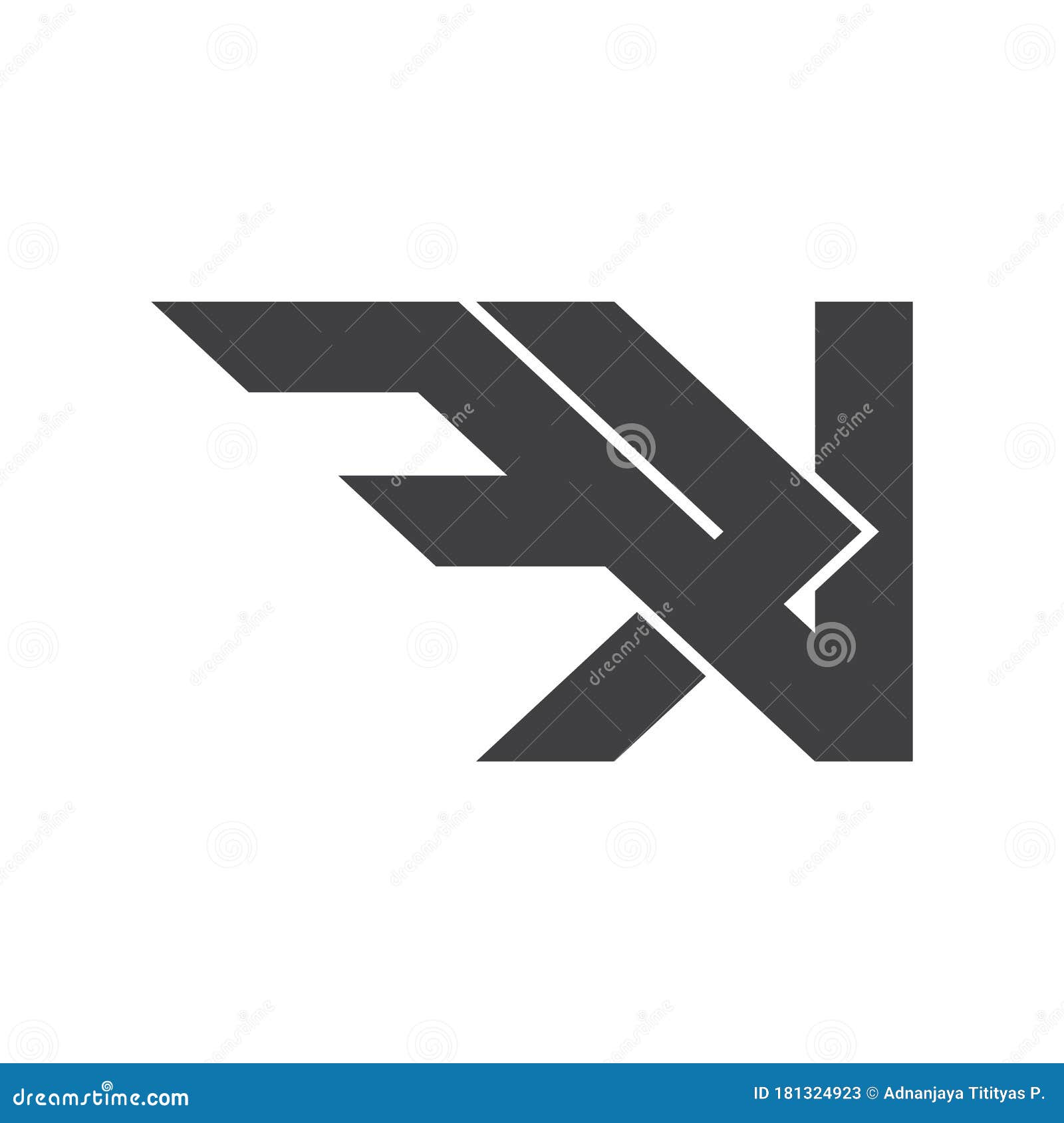 Letter V Geometric Arrow Overlapping Logo Vector Stock Vector ...