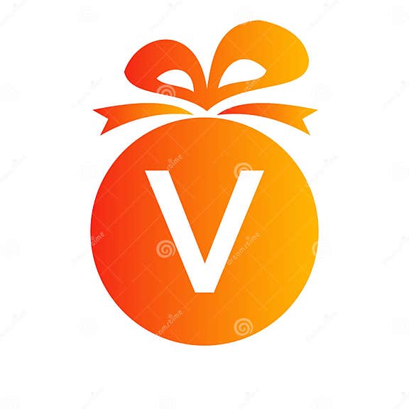 Letter V Gift Box Logo. Giftbox Icon Celebration Logo Element Template ...