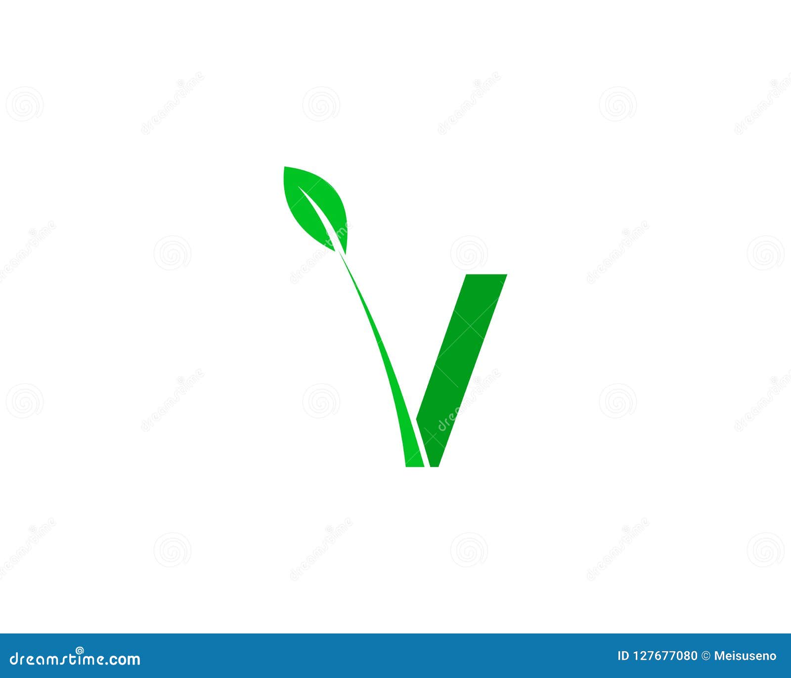 Letter V Green Leaf Logo Design Element Stock Vector - Illustration of ...
