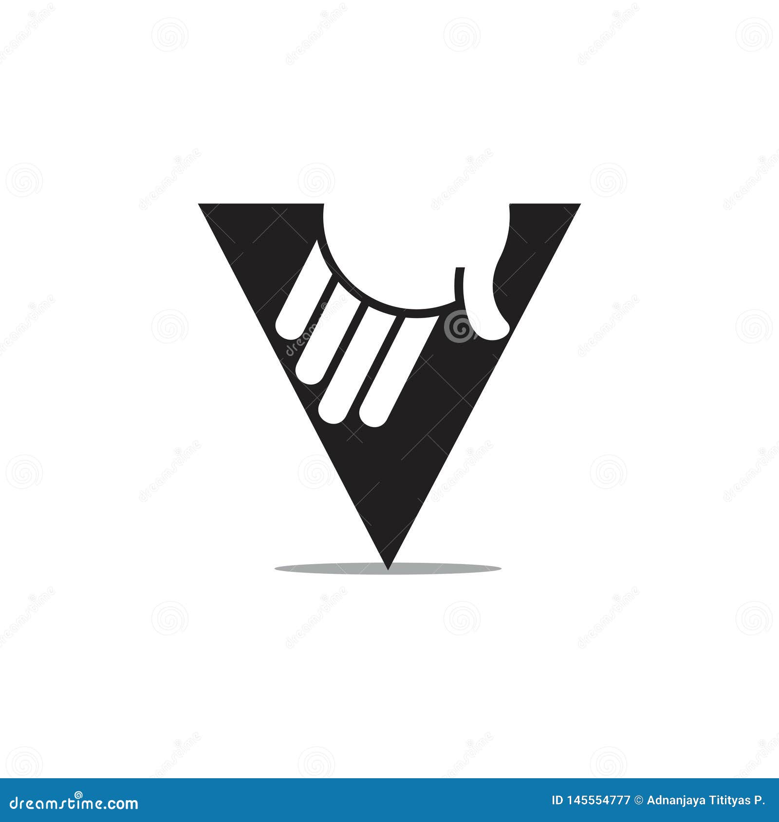 Letter V Helping Hand Care Gesture Logo Vector Stock Vector ...