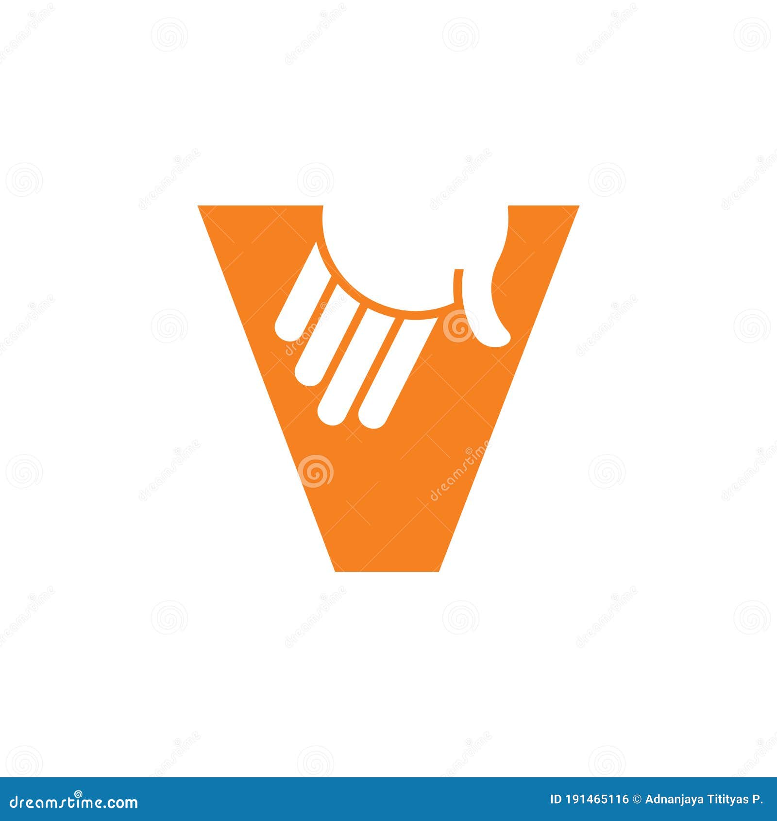 Letter V Helping Hand Care Gesture Logo Vector Stock Vector ...