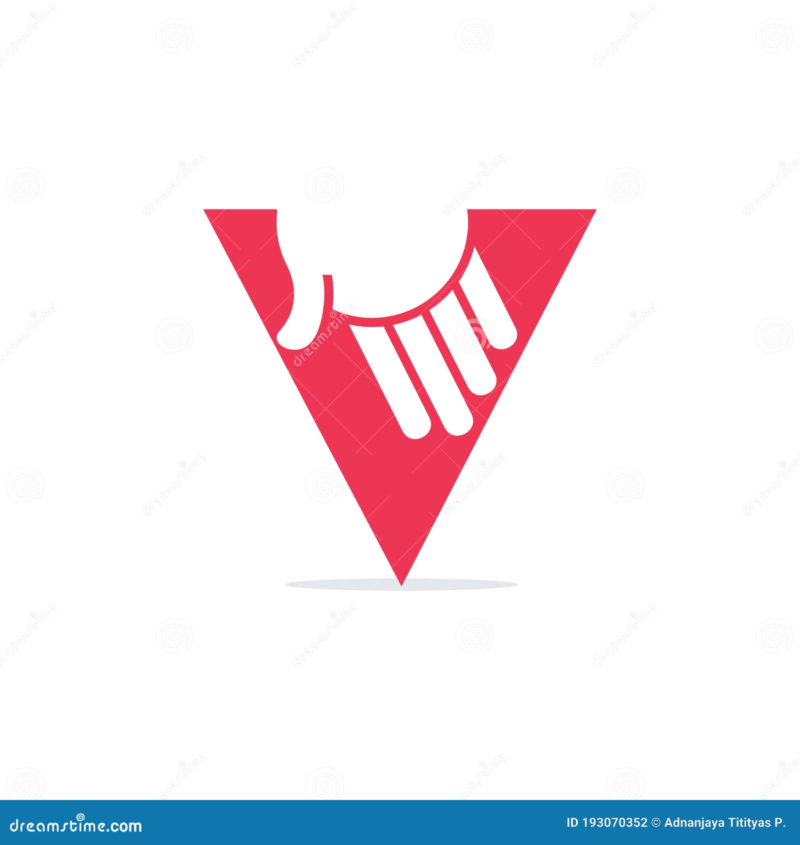 Letter V Helping Hand Care Gesture Logo Vector Stock Vector ...
