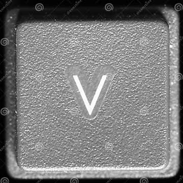 Letter V on Computer Keyboard Stock Image - Image of text, case: 211339805