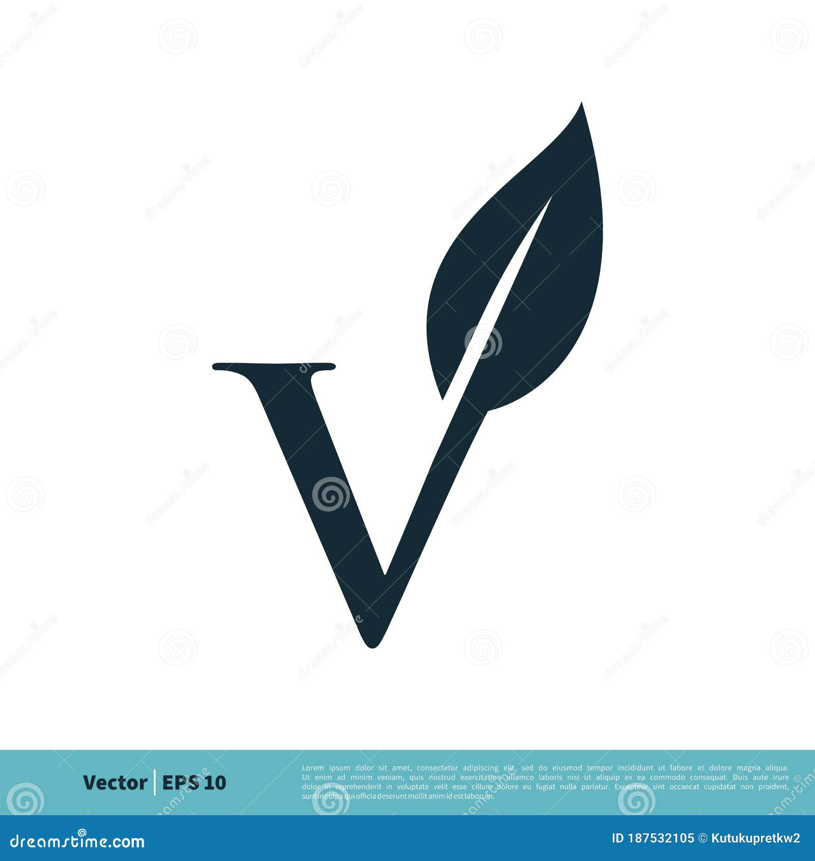 Letter V Leaf Icon Vector Logo Template Illustration Design. Vector EPS ...