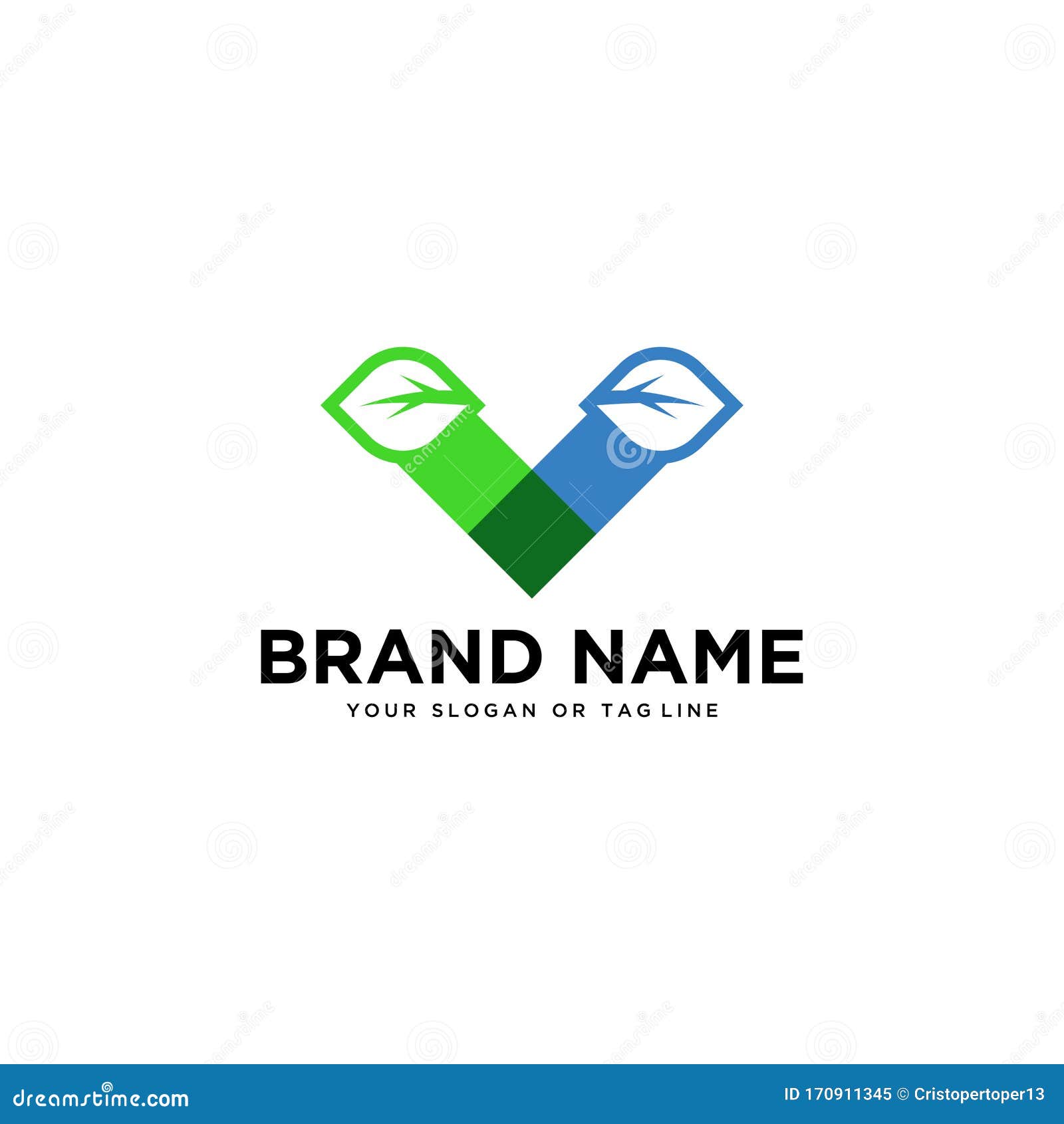 Letter V and Leaf Logo Design Vector Stock Vector - Illustration of ...