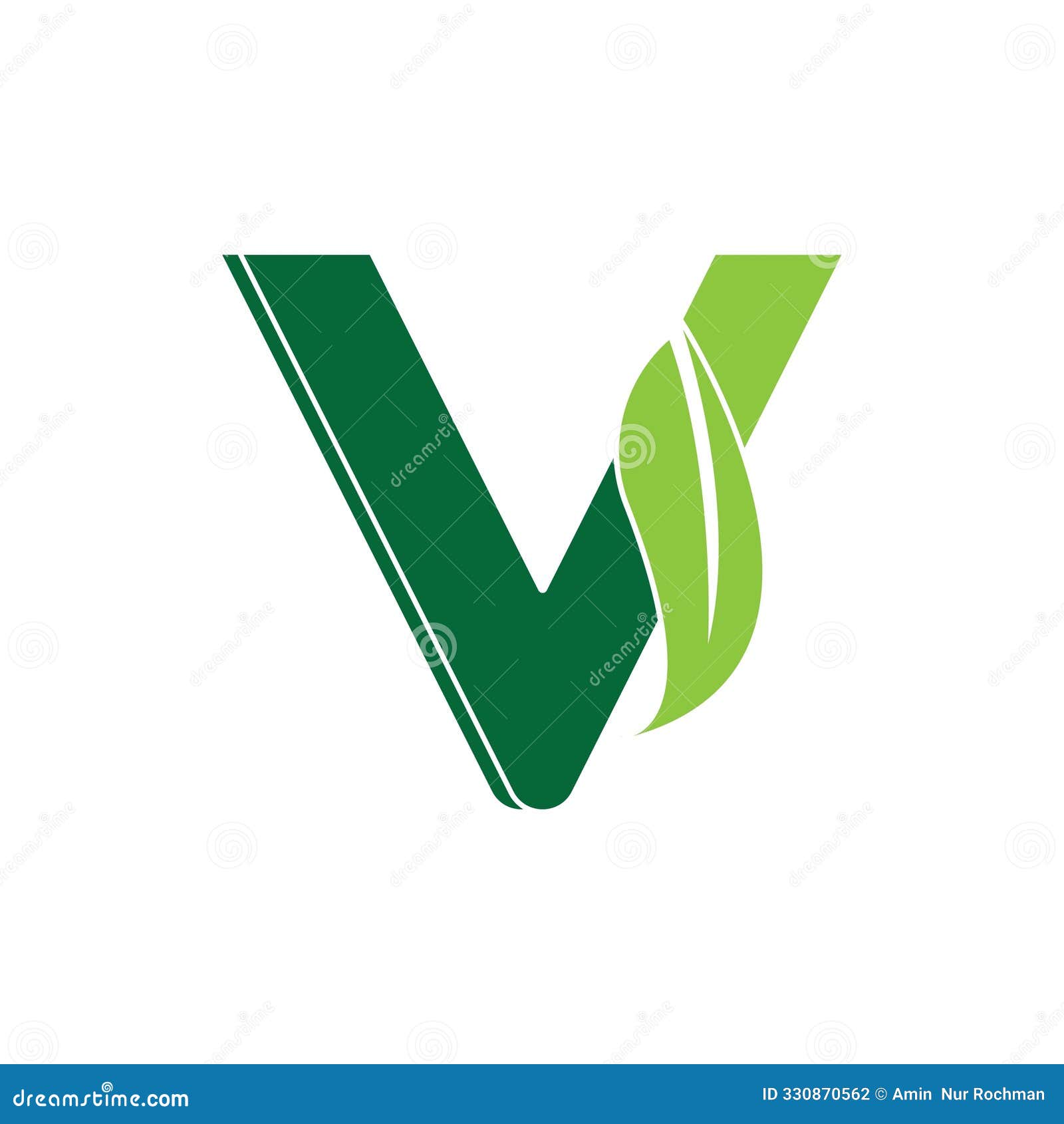 Letter V Leaf Logo Icon Symbol Stock Illustration - Illustration of ...