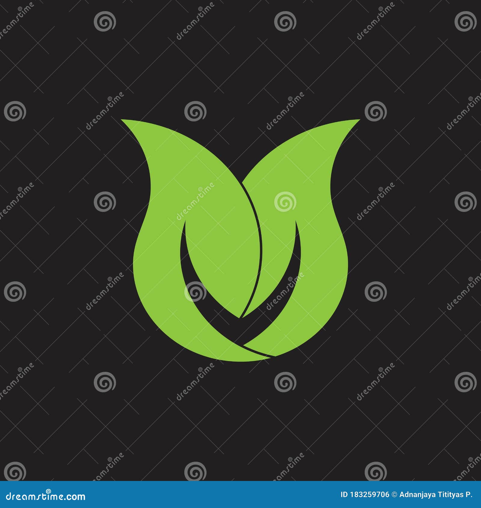Letter V Linked Leaf Shape Monogram Geometric Logo Vector Stock Vector ...