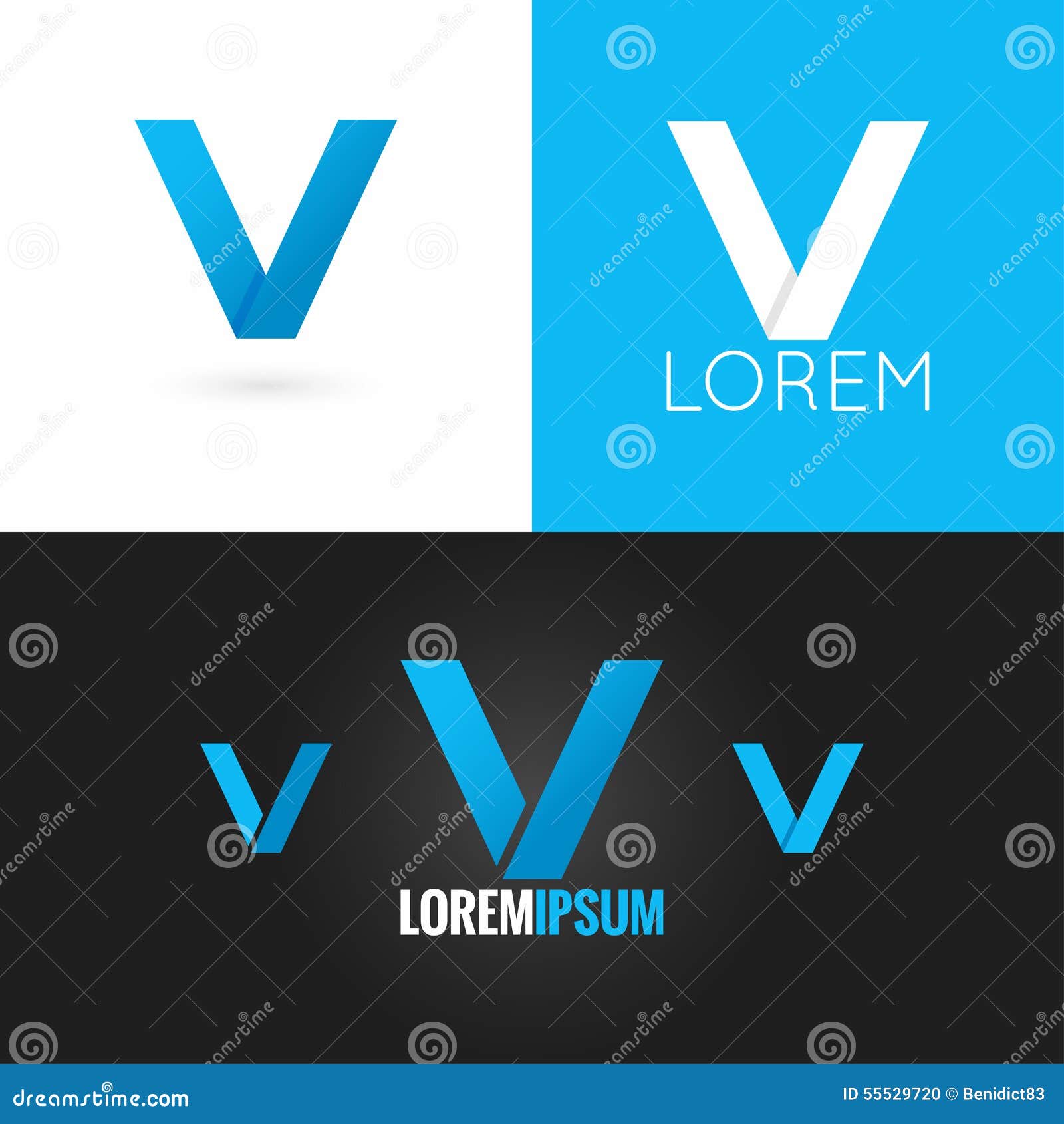 Letter V Logo Design Icon Set Background Stock Vector - Illustration of ...