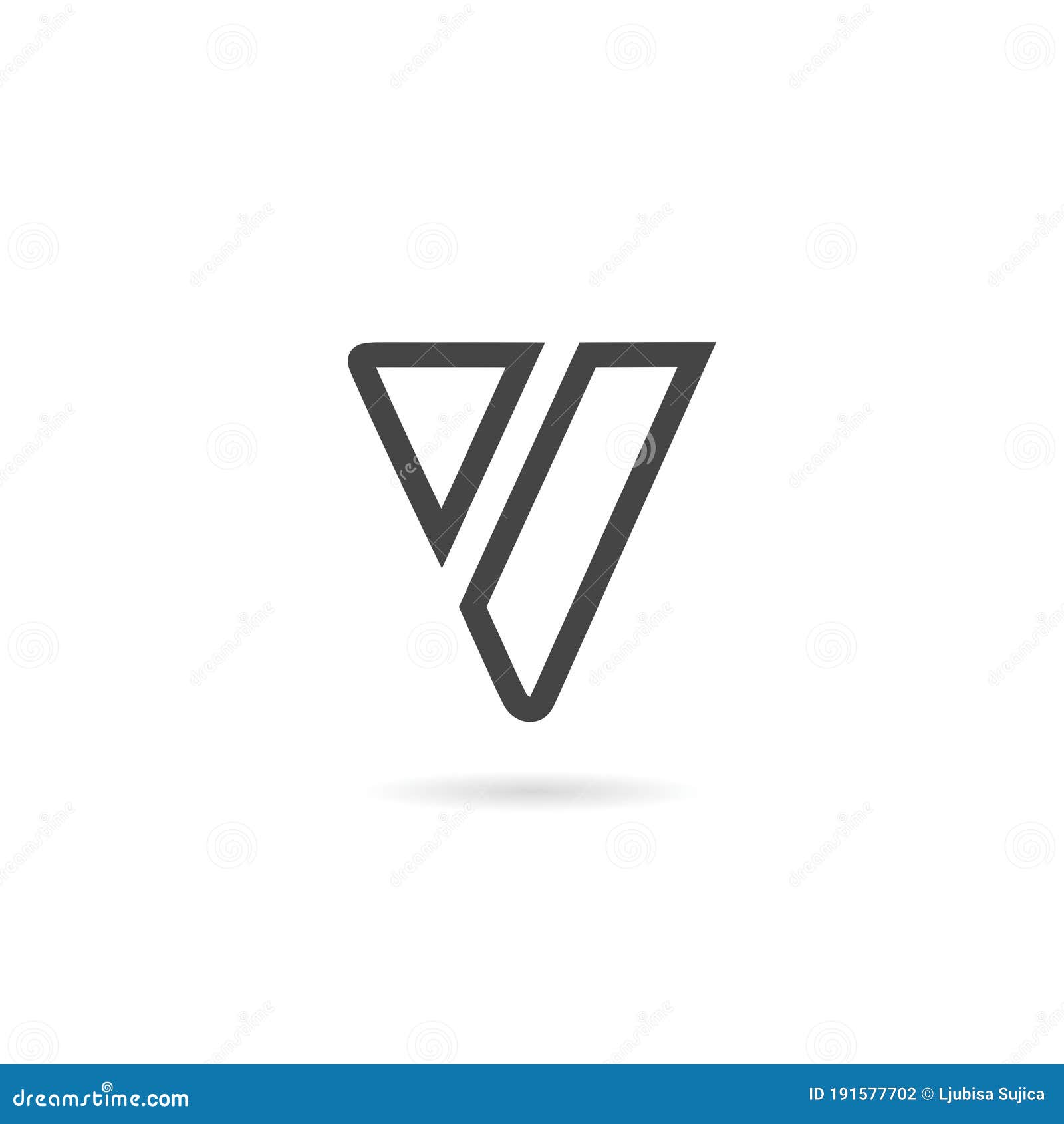 Letter V Logo Design with Shadow Stock Vector - Illustration of finance ...