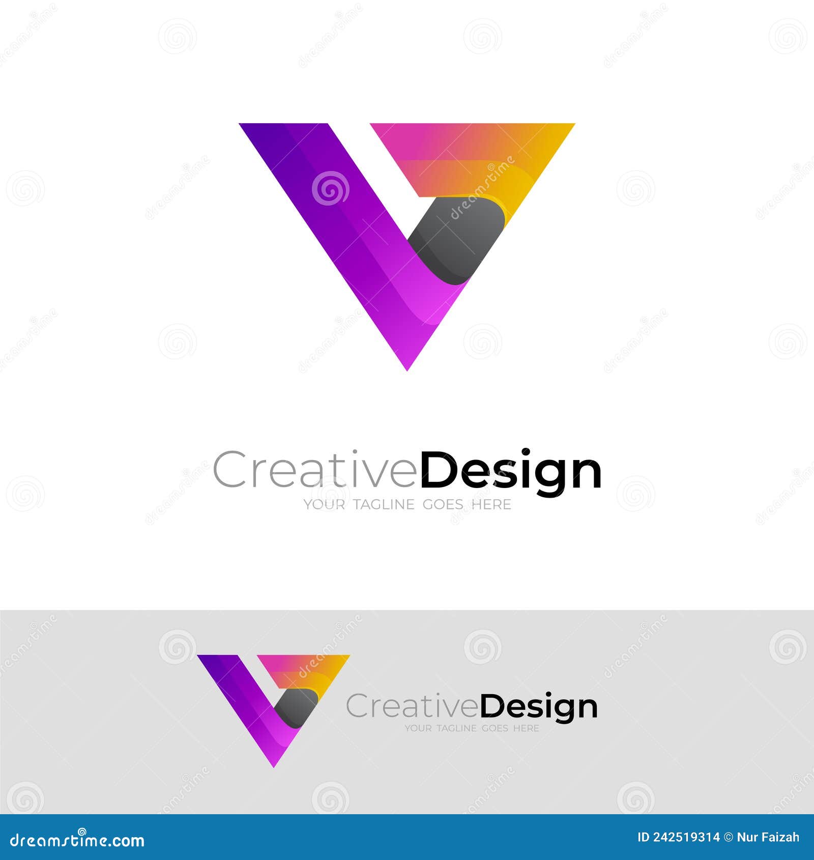 Letter V Logo with Simple Design Vector Image Stock Vector ...