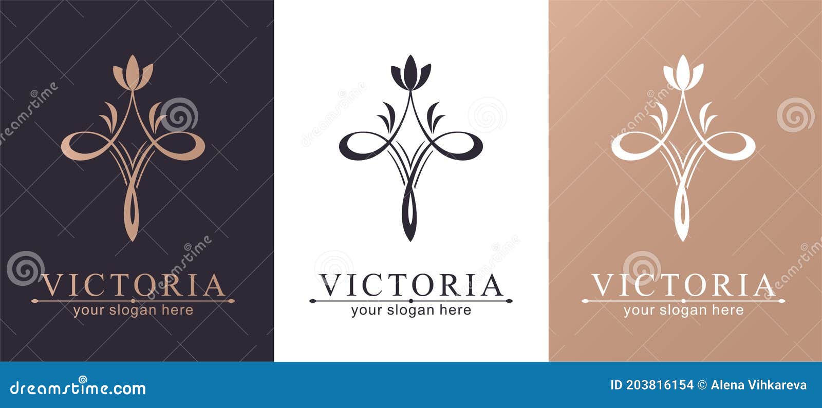 Letter V Logo Template. Monnogram, Delicate Floral Design. Personal ...