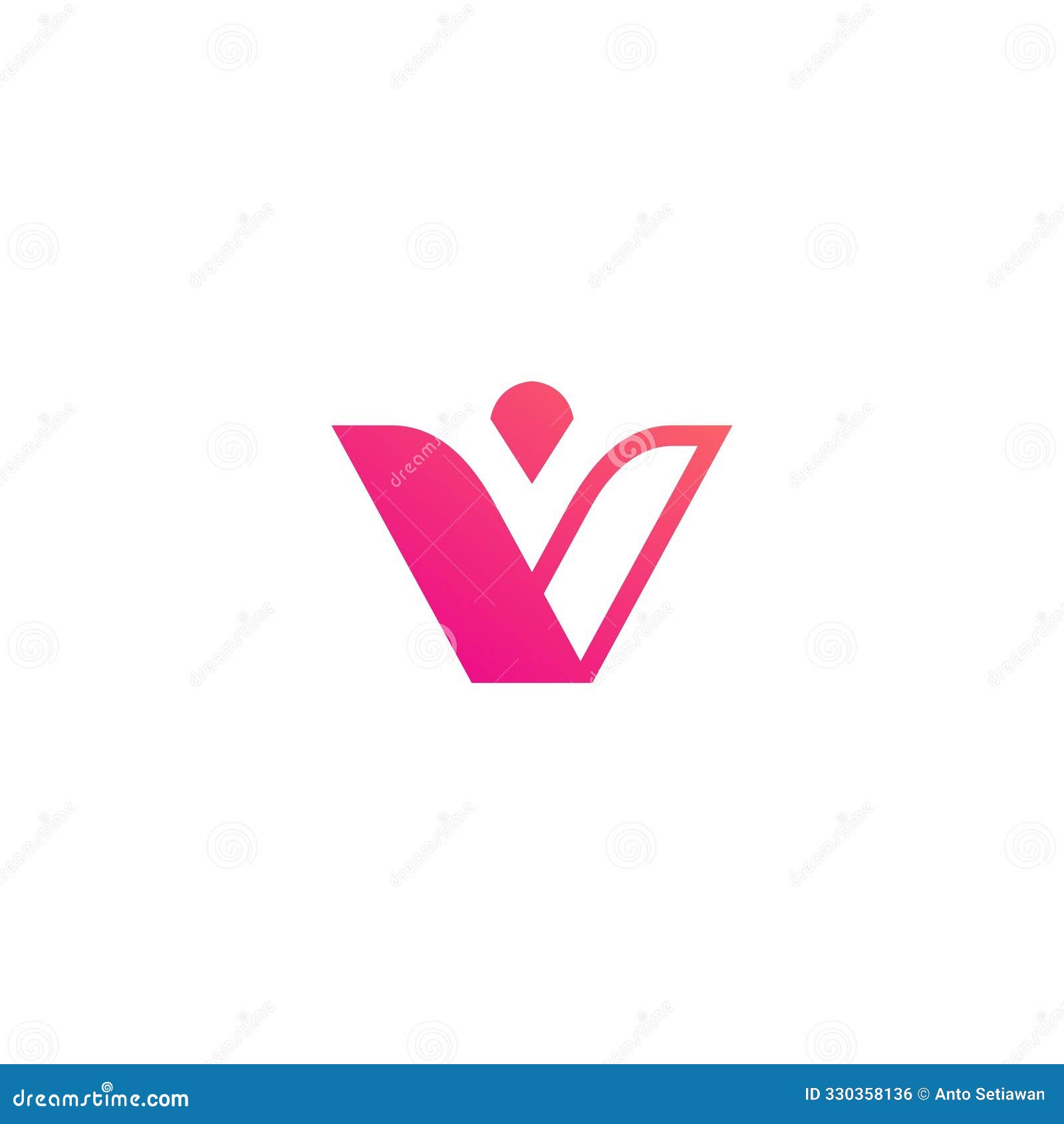 Letter V Logo Vector with Pink Color Stock Illustration - Illustration ...