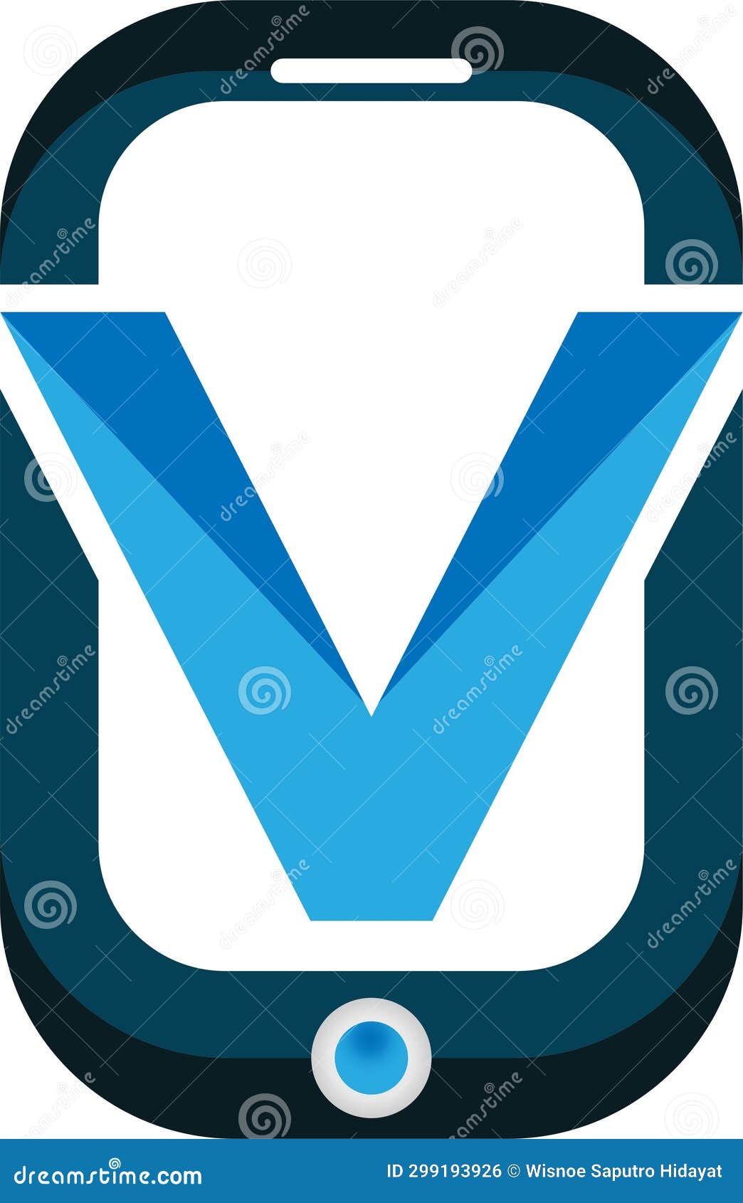 Letter V Mobile Phone and Tablet Vector Design Smart Gadgets ...