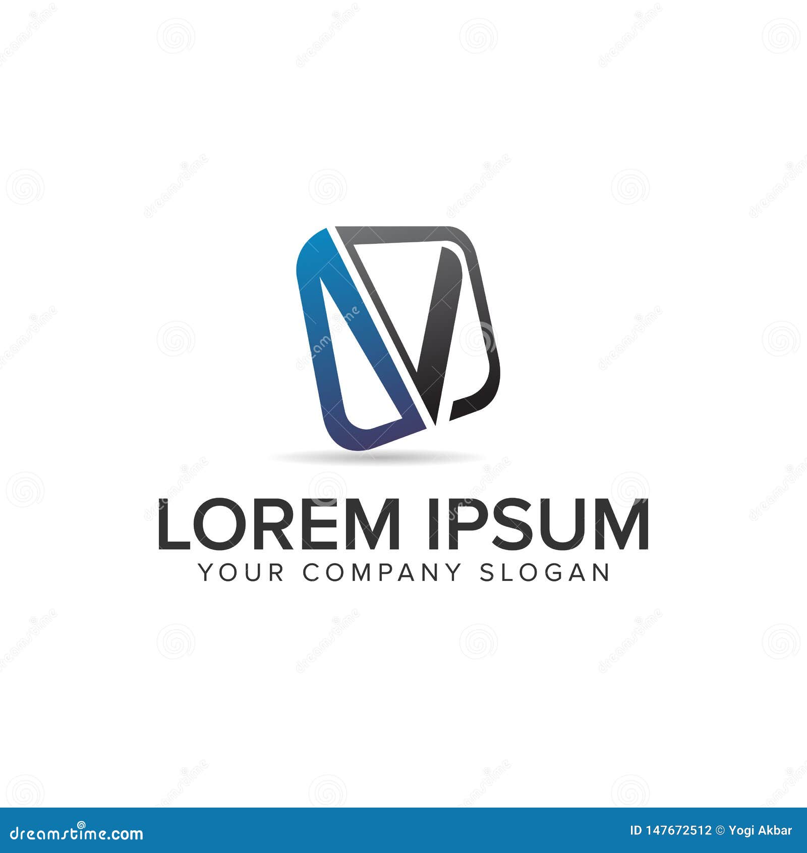 Letter V Modern Square Logo Design Concept Template. Fully Editable ...