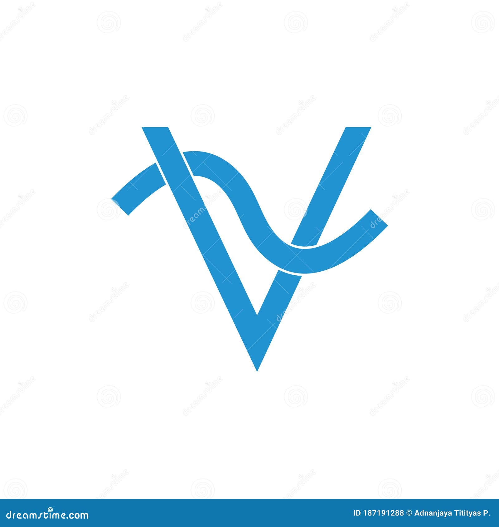 Letter V Motion Ribbon Overlapping Logo Vector Stock Vector ...