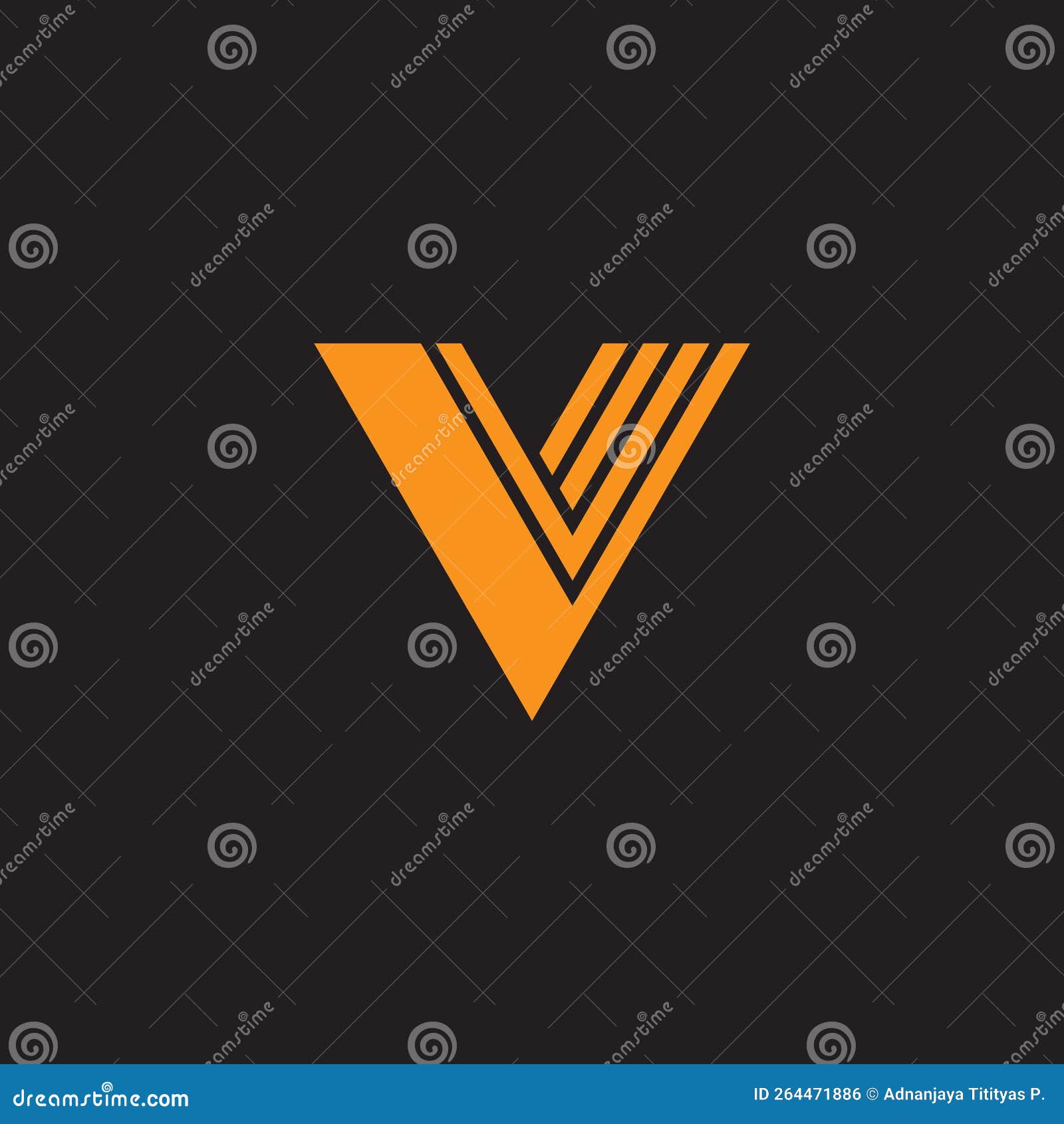 Letter V Orange Color Elegant Simple Logo Vector Stock Vector ...