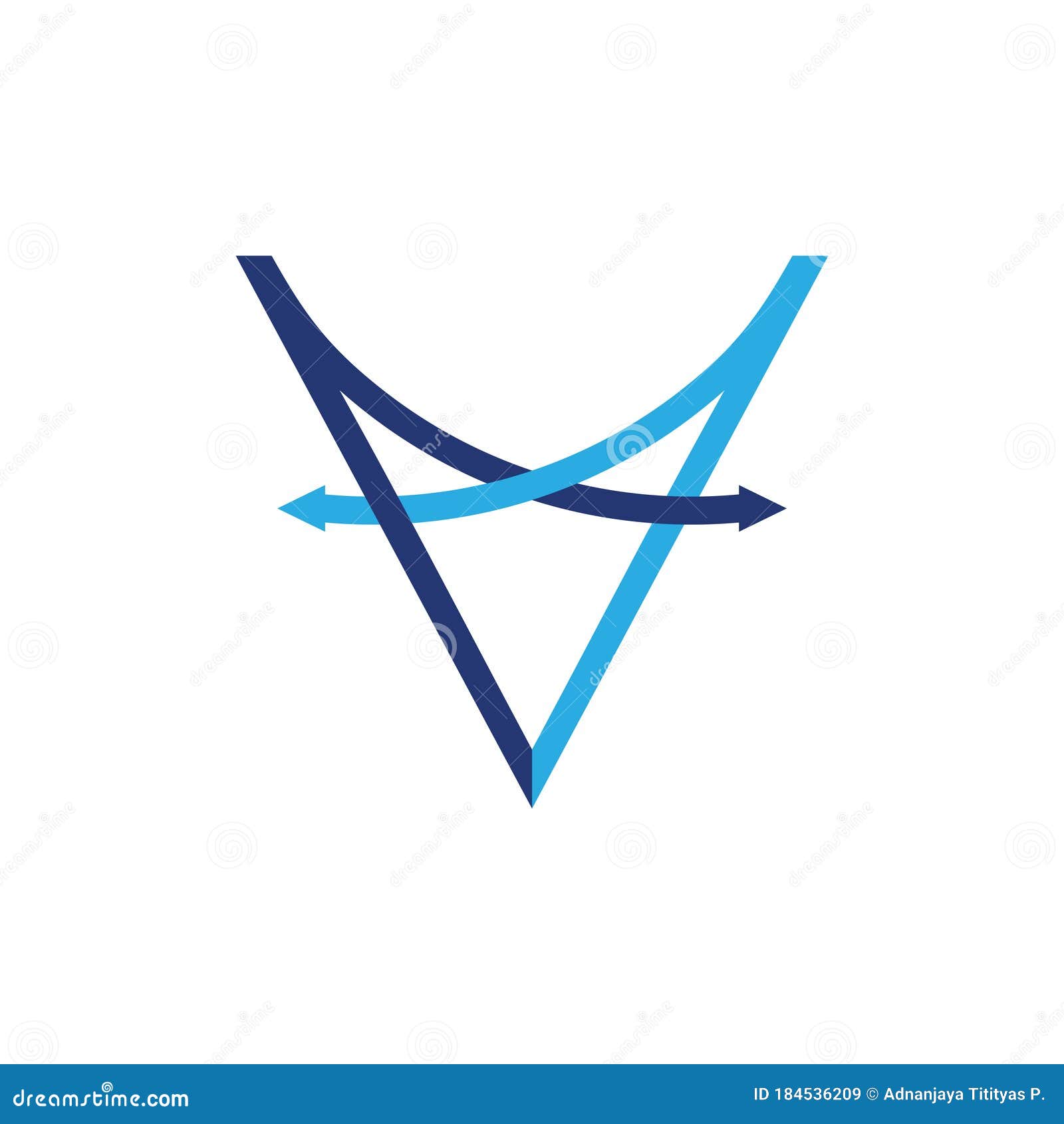 Letter V Overlapping Arrow Line Logo Vector Stock Vector - Illustration ...