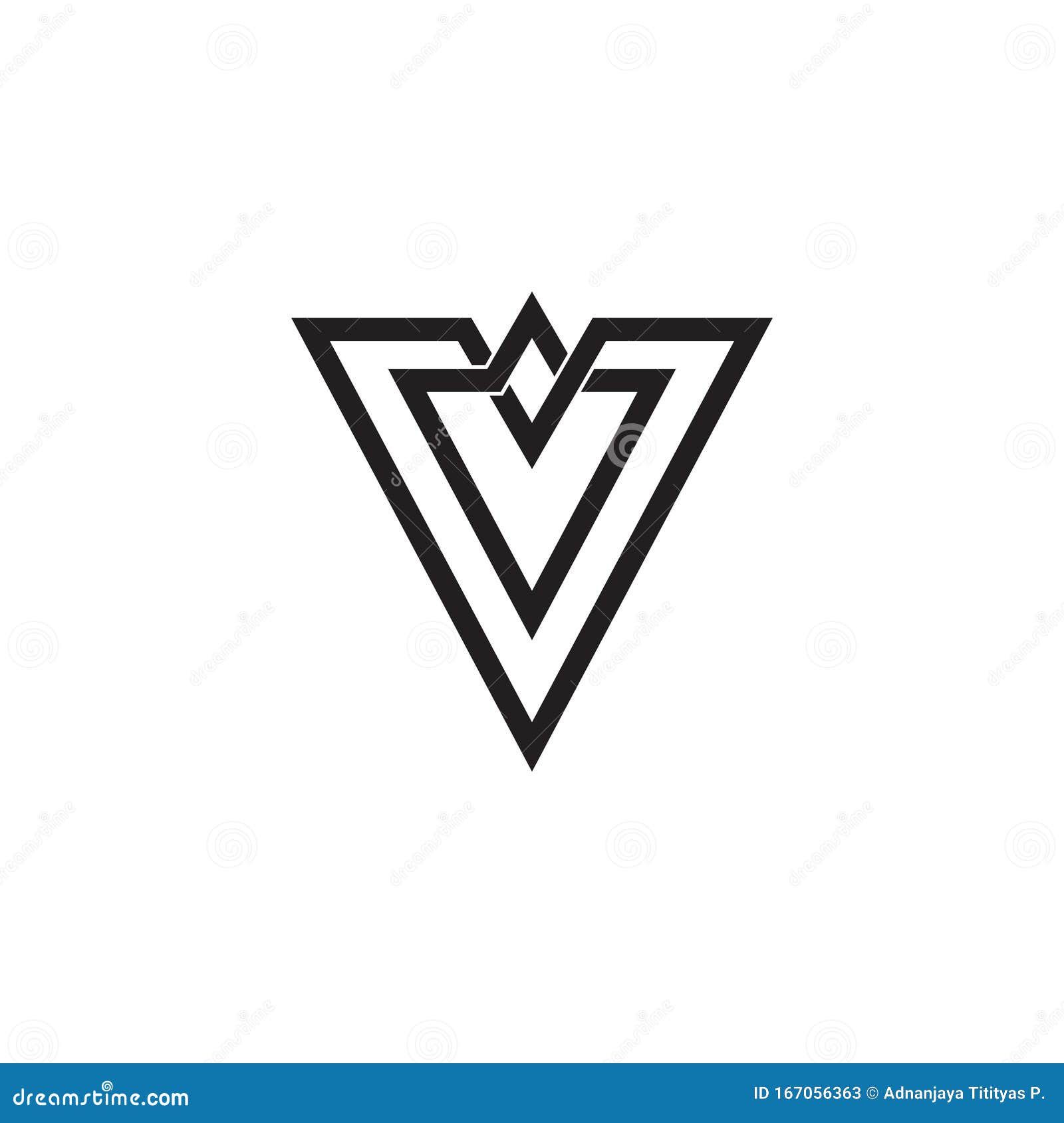 Letter V Overlapping Lines Monogram Logo Vector Stock Vector ...