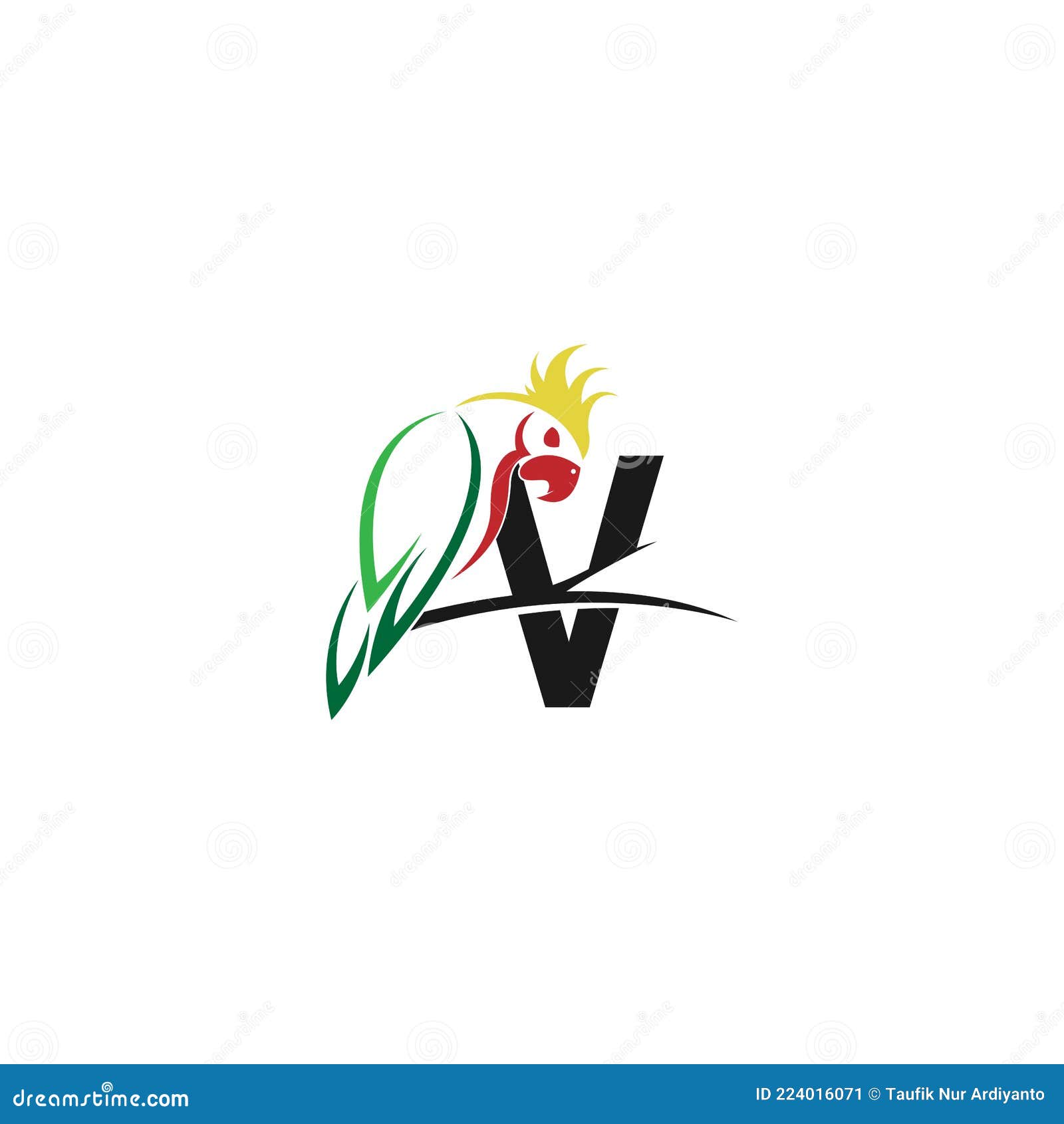 Letter V with Parrot Bird Icon Logo Design Vector Stock Vector ...