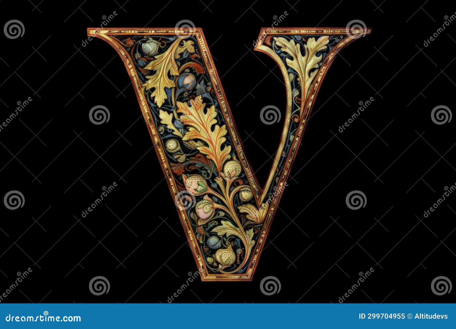 Letter V, Pixel Art Style, on Black Background Stock Illustration ...