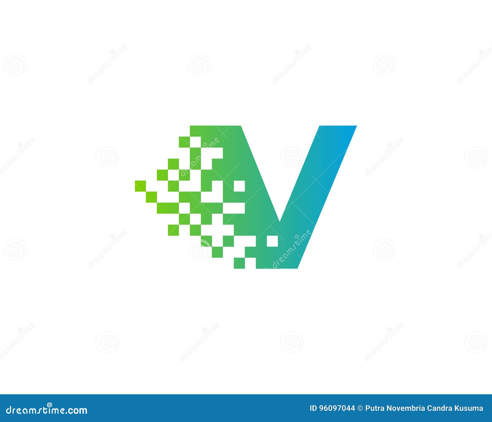 Letter V Pixel Icon Logo Design Element Stock Vector - Illustration of ...