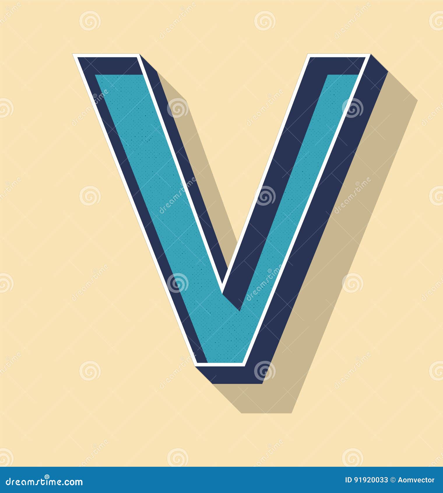 Letter V Retro Vector Text Style, Fonts Concept Stock Vector ...