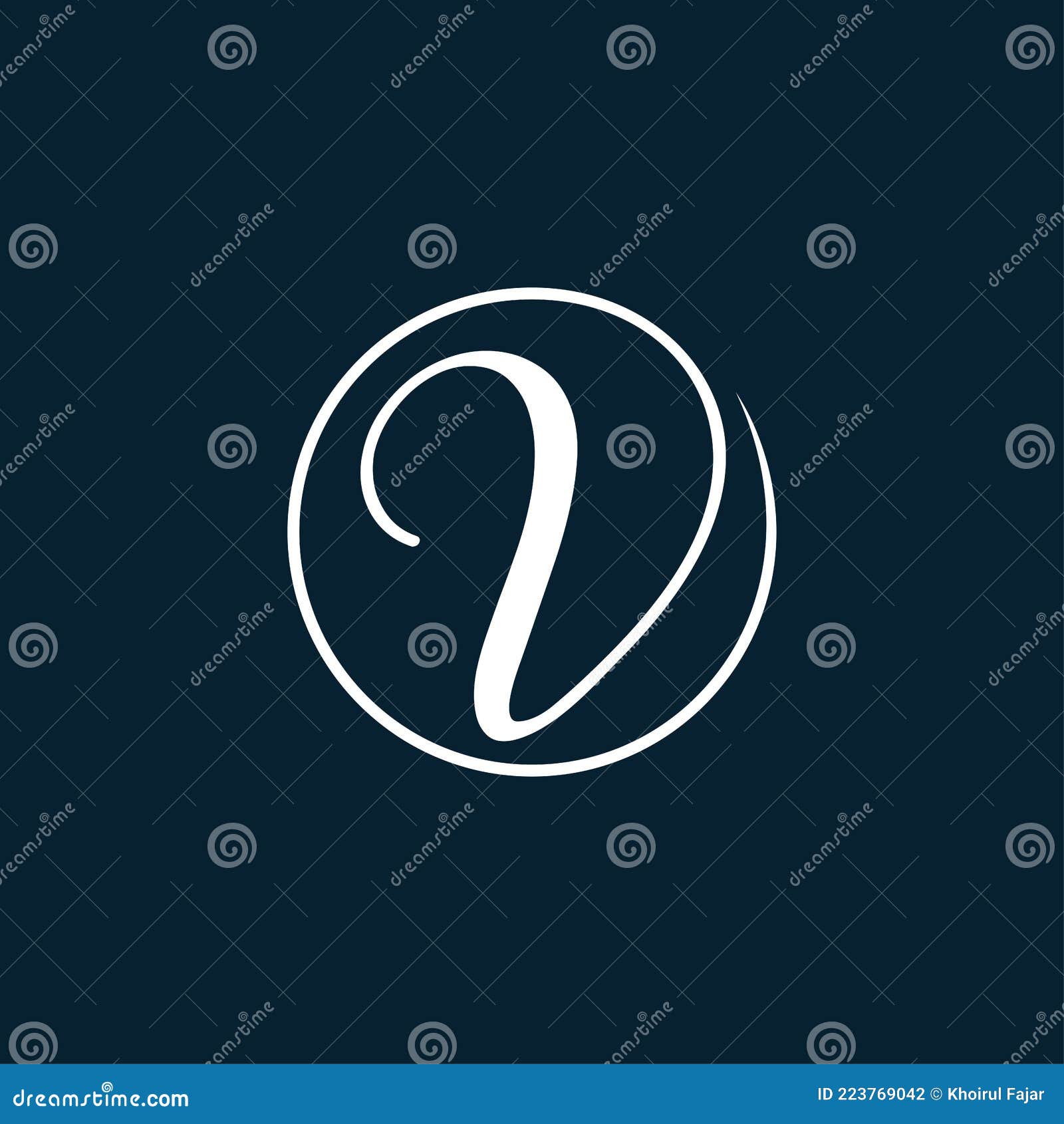 Letter V Script Initial Luxury Logo Design Vector Stock Vector ...