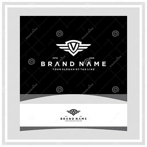 Letter V Shield Wing Logo Design Concept Vector Stock Vector ...