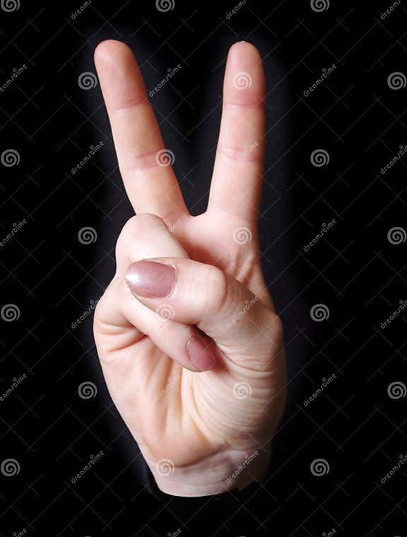 Letter v in sign language stock photo. Image of motion - 587182