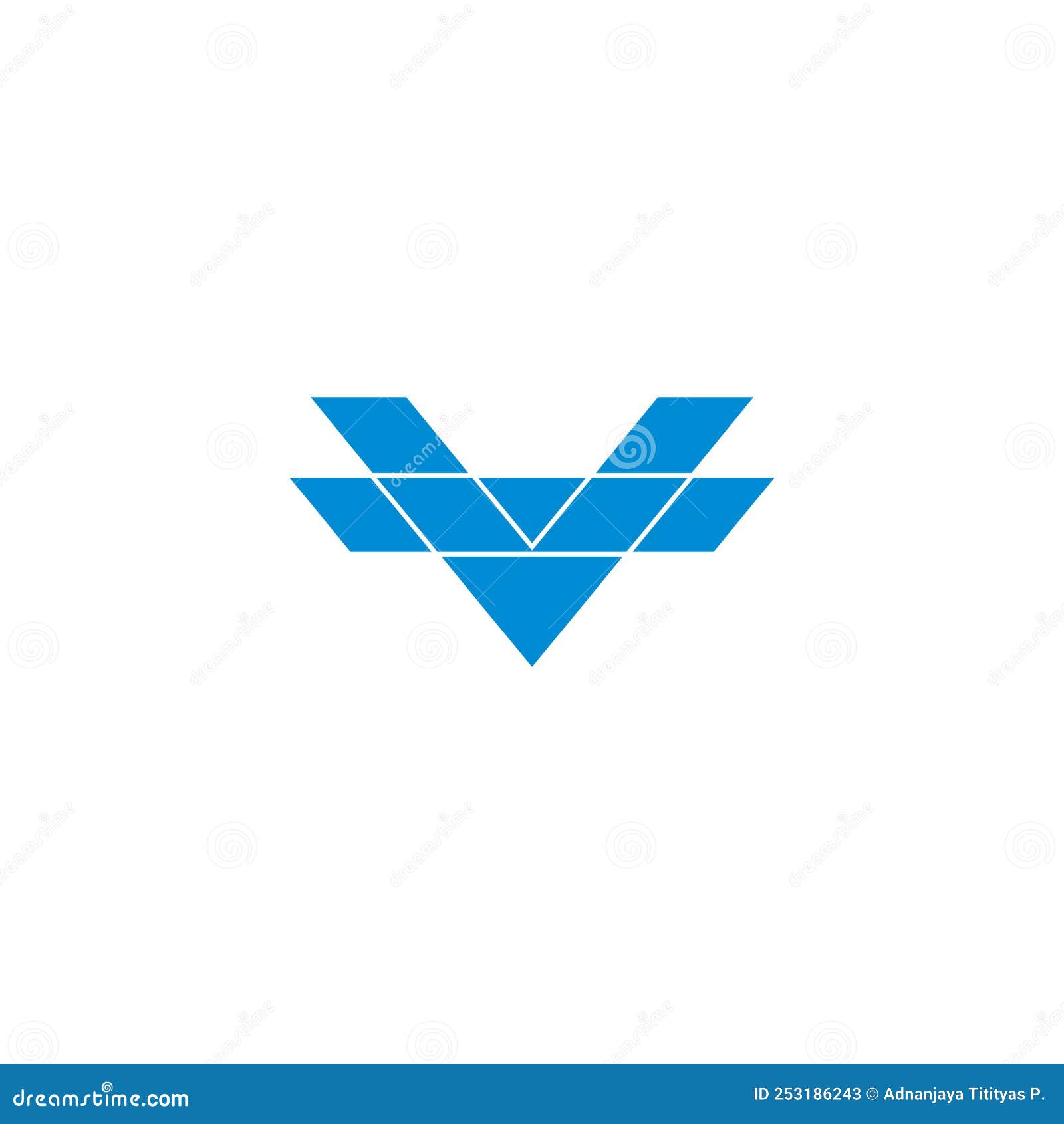 Letter V Simple Geometric Flat Polygon Logo Vector Stock Vector ...