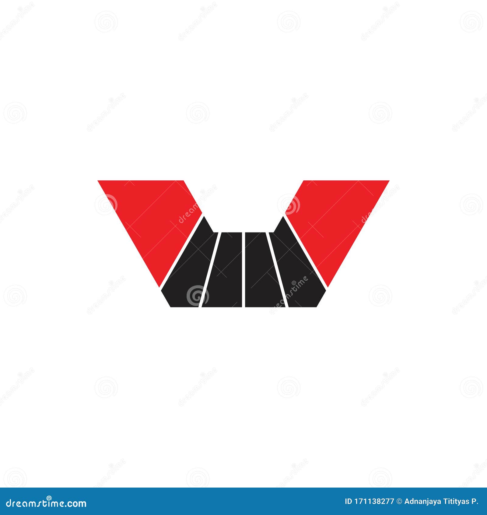 Letter V Simple Stripes Geometric Logo Vector Stock Vector ...