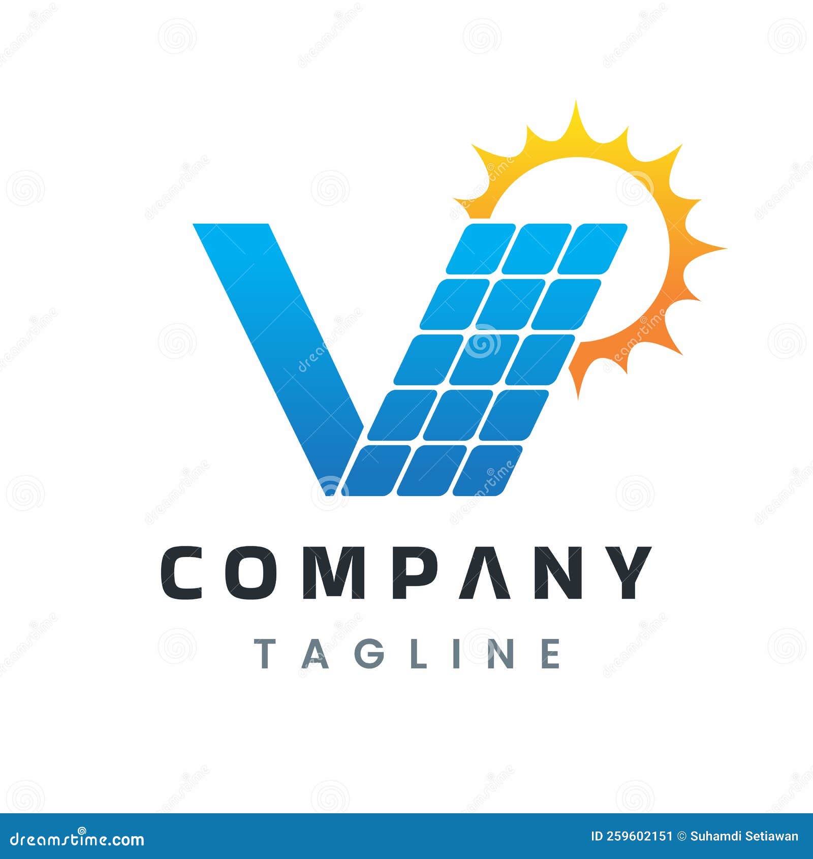 Letter V Solar Energy Logo, Solar Power Panel Design Stock Vector ...