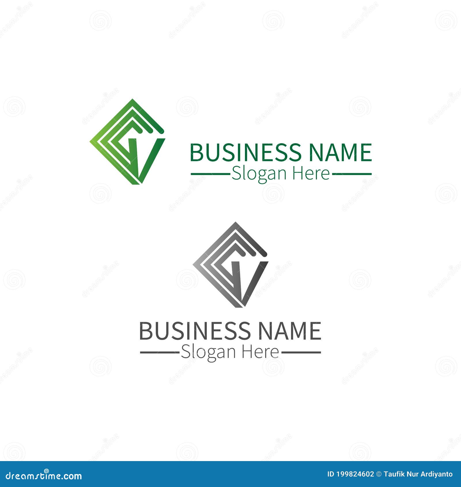 Letter V square logo icon stock vector. Illustration of square - 199824602