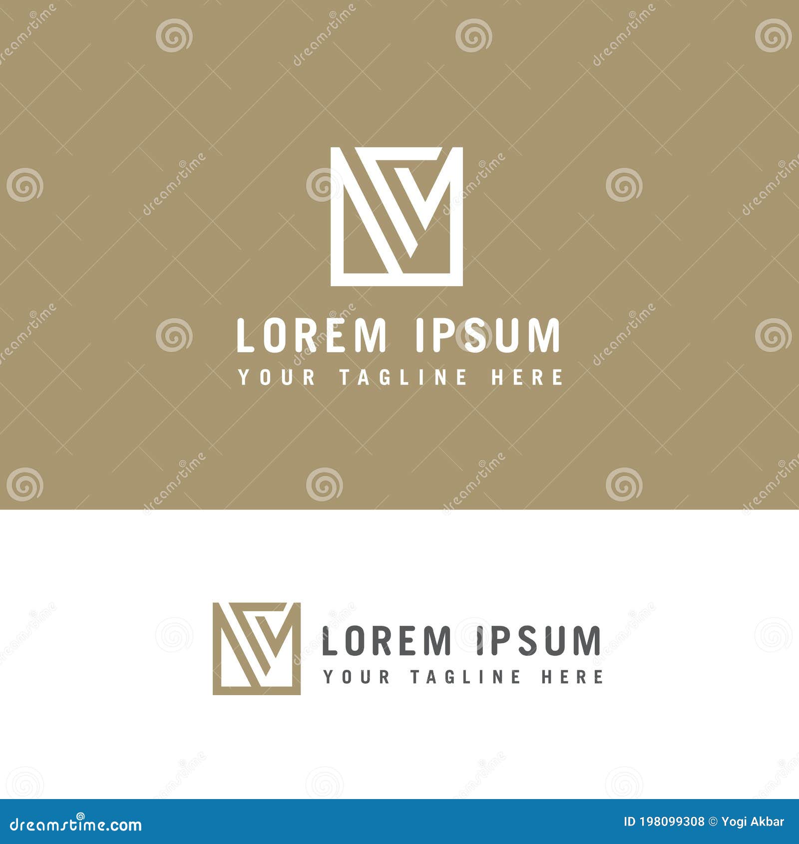 Letter V Square Vector Graphic Creative Line Alphabet Logo Stock Vector ...