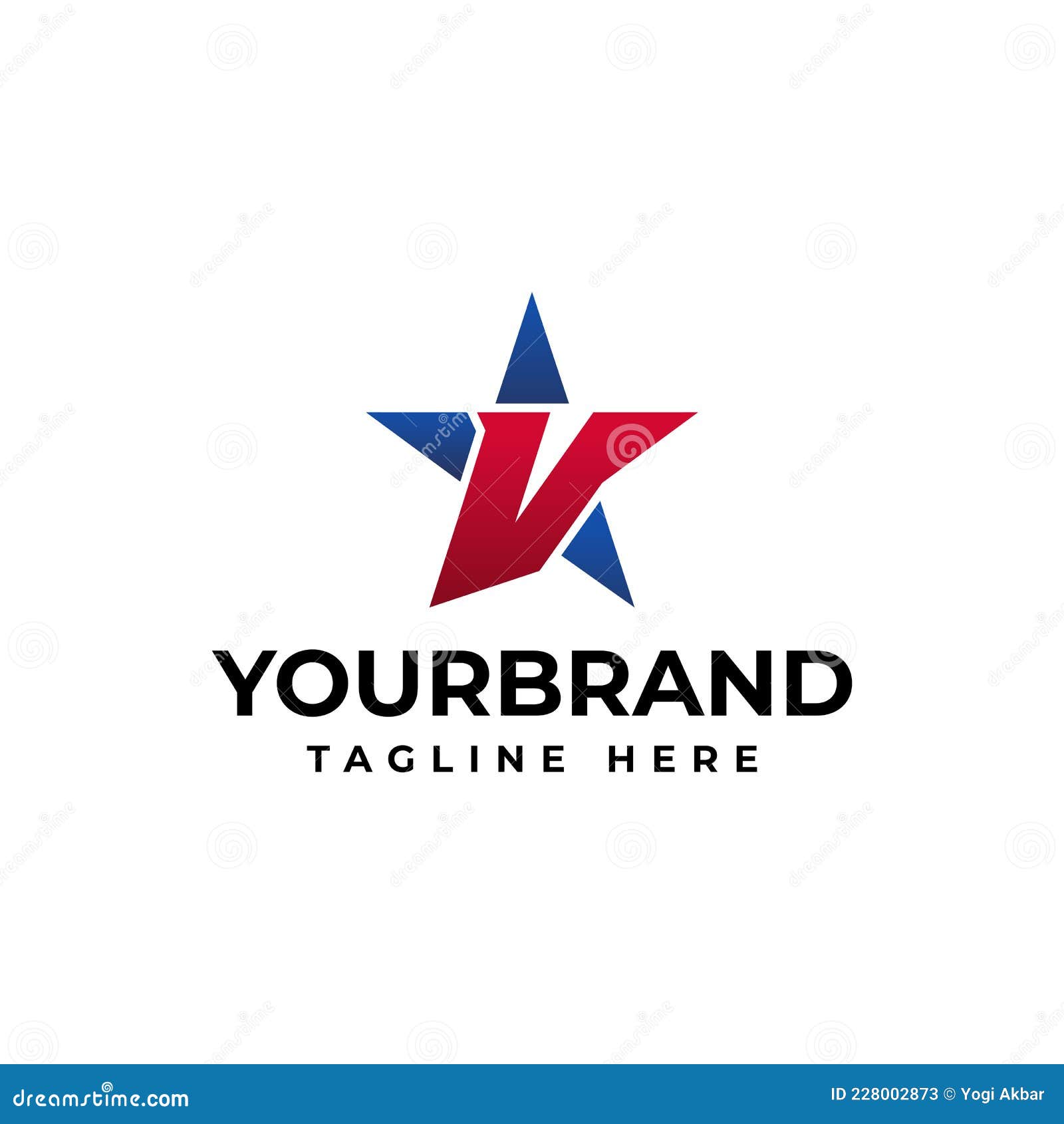 Letter V with a Star. Vector Design Stock Vector - Illustration of ...