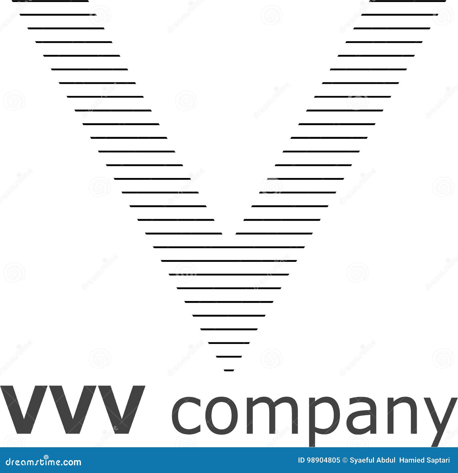 Letter V Striped Logo stock vector. Illustration of banking - 98904805