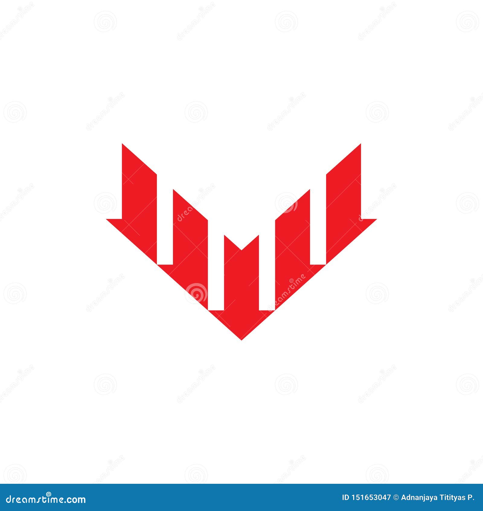 Letter V Stripes Arrow Triangle Geometric Logo Vector Stock Vector ...