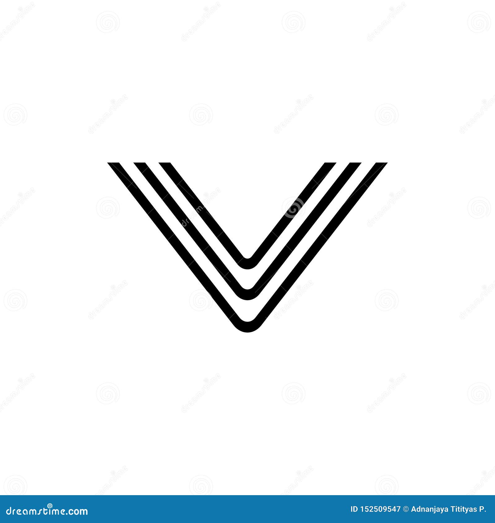 Letter V Stripes Simple Thin Line Logo Vector Stock Vector ...