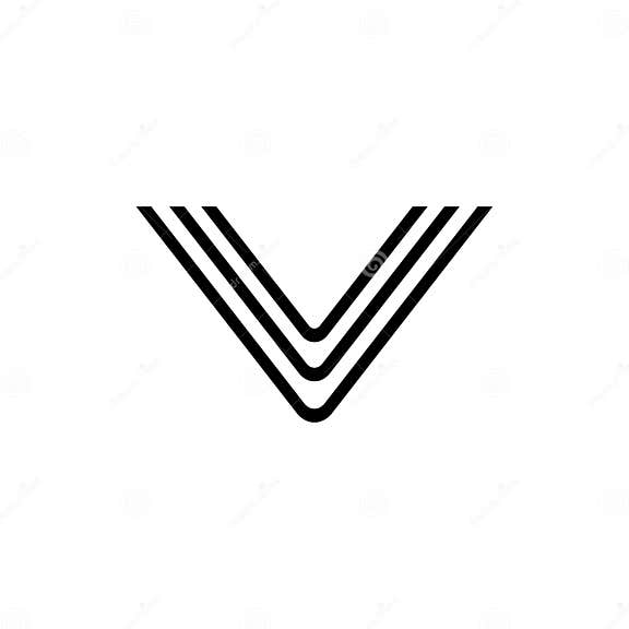 Letter V Stripes Simple Thin Line Logo Vector Stock Vector ...