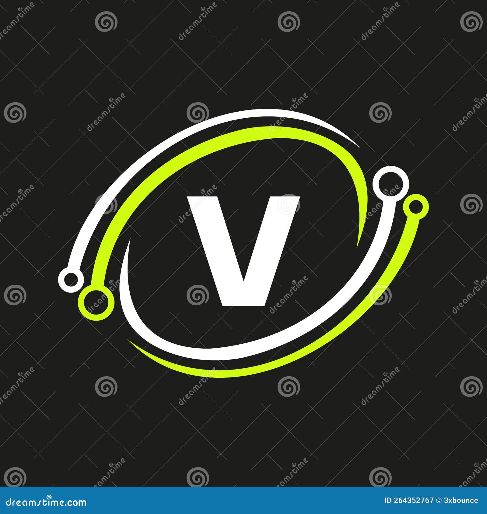 Letter V Technology Logo Combine with Technology Cable Vector Template ...