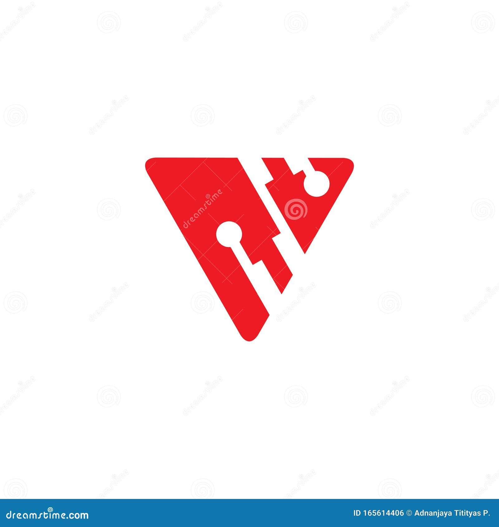 Letter V Triangle Linked Dots Logo Vector Stock Vector - Illustration ...