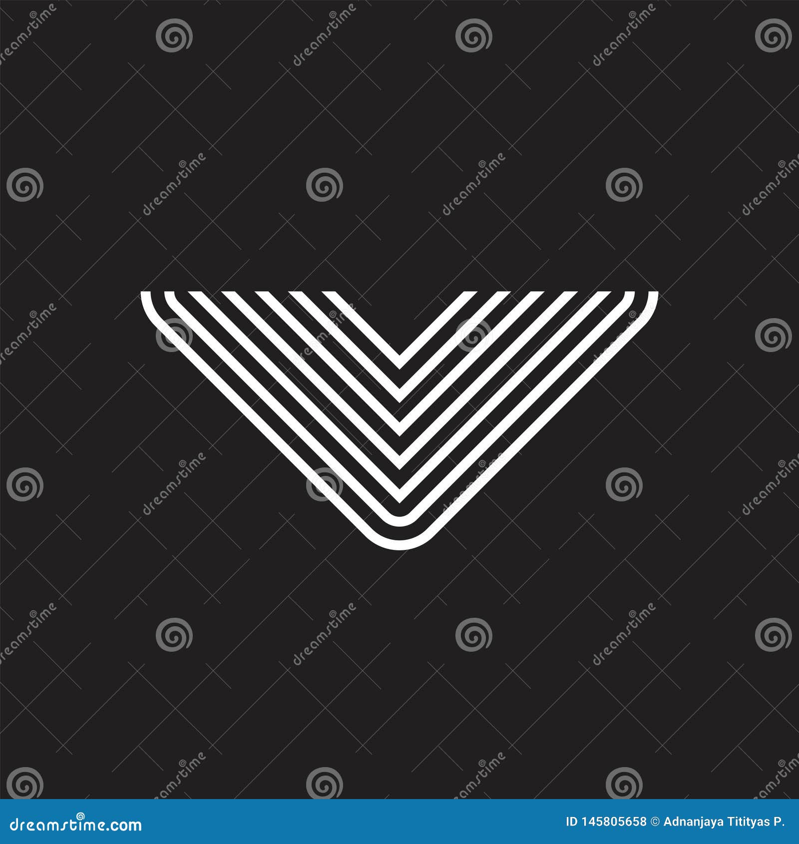 Letter V Triangle Stripes Lines Simple Logo Vector Stock Vector ...