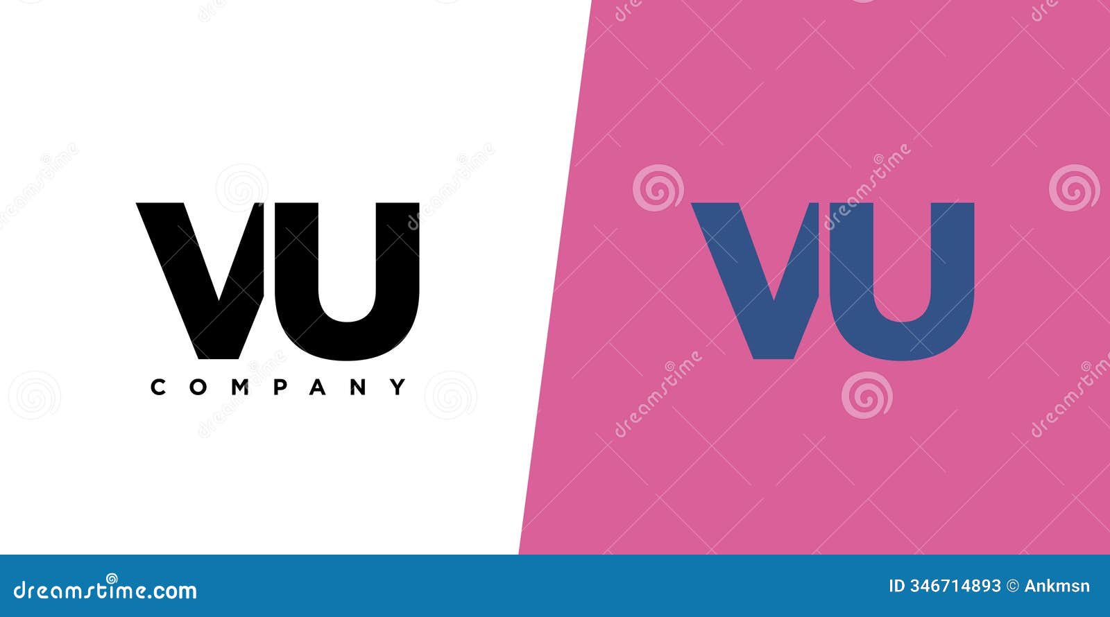 Letter V and U, VU Logo Design Template. Minimal Monogram Initial Based ...