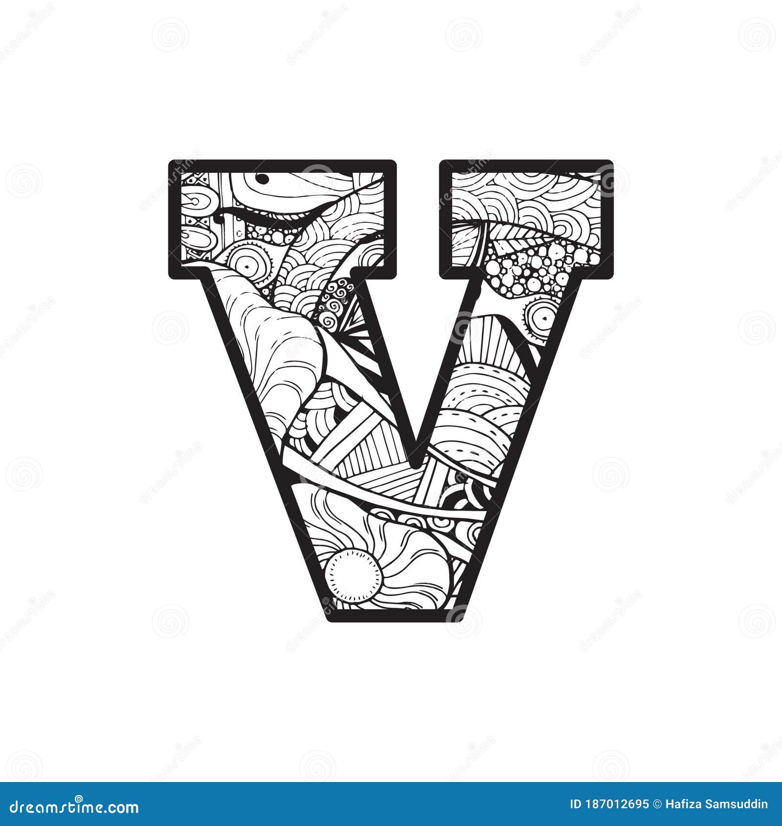Letter V. Vector Illustration Decorative Design Stock Vector ...
