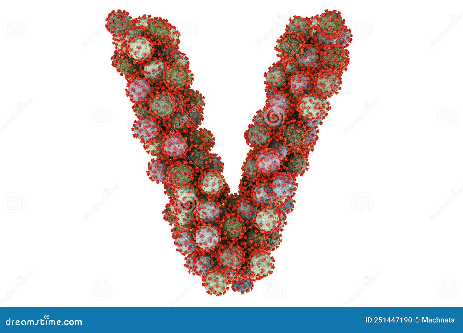 Letter V from Viruses. 3D Rendering Stock Illustration - Illustration ...