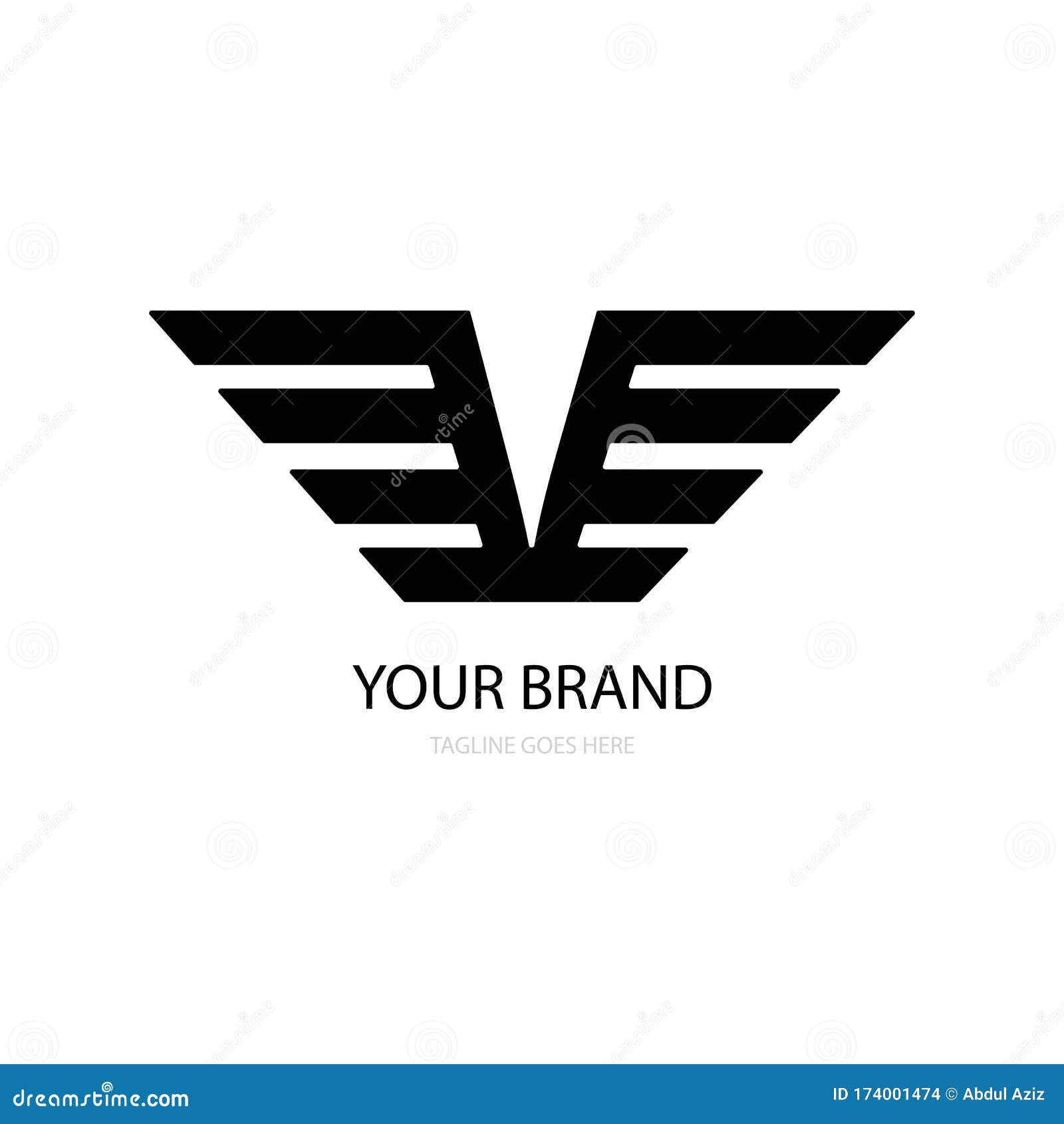 Letter v wing logo vector stock vector. Illustration of winged - 174001474