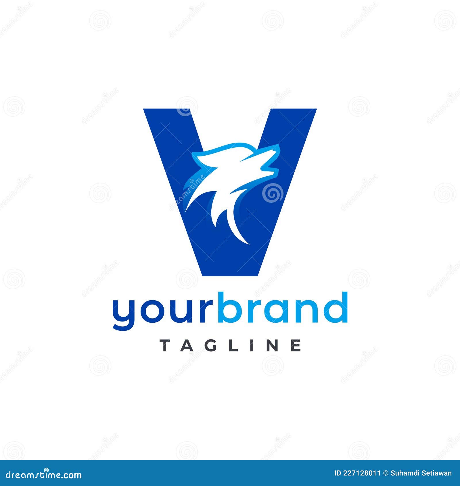 Letter V Wolf Logo Design Vector , Initial Gaming Logo Stock Vector ...