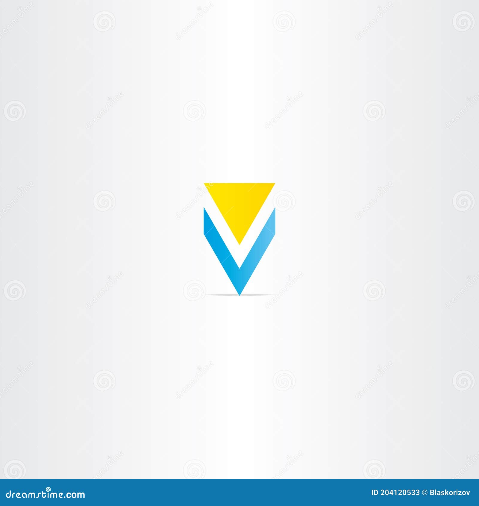 Letter V Yellow Blue Logo Design Stock Vector - Illustration of type ...